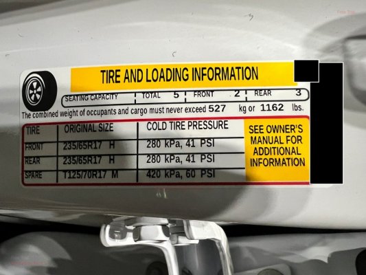 Equinox Tire Pressure
